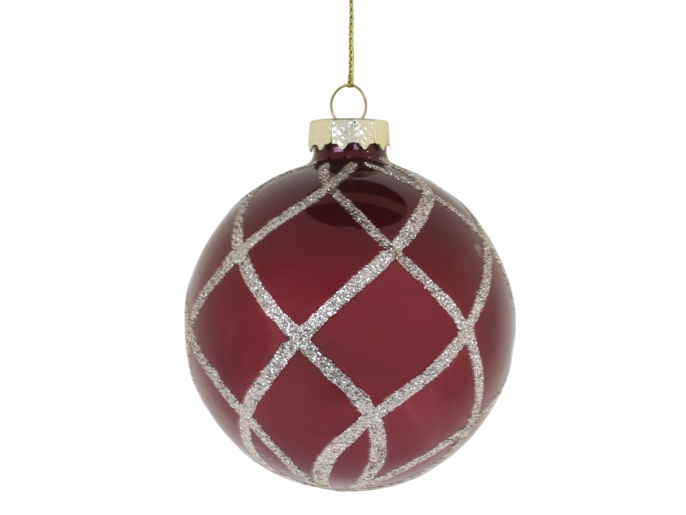 Julekule med glimmer antique cherry - Lunula Velvære og Interiør AS